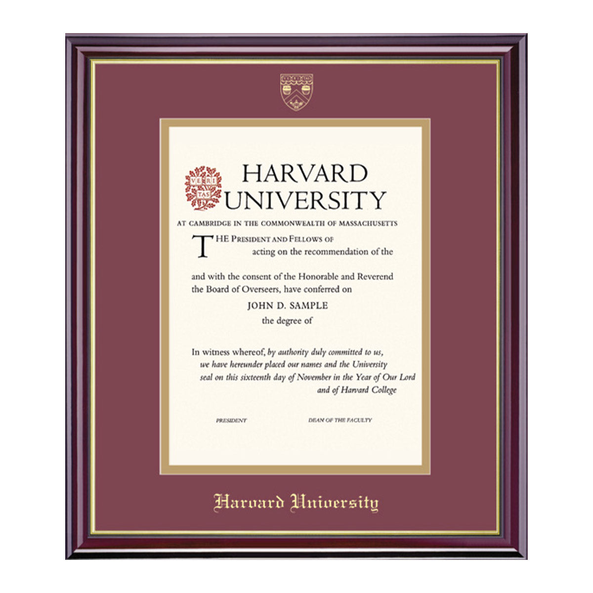 harvard diploma sample