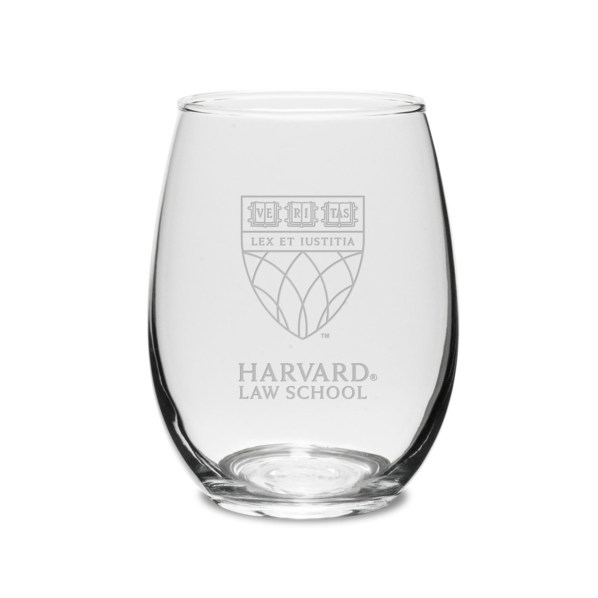 Harvard Law School Set of 2 Engraved Crystal Stemless Wine Glass – The COOP