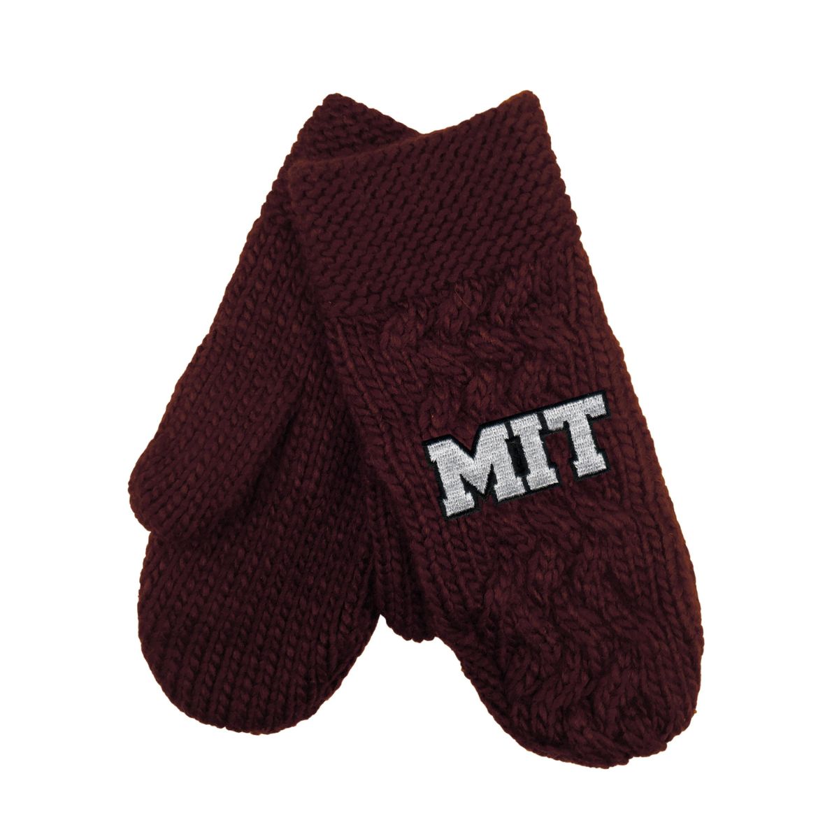 MIT Cable Knit Embroidered Mittens – The COOP