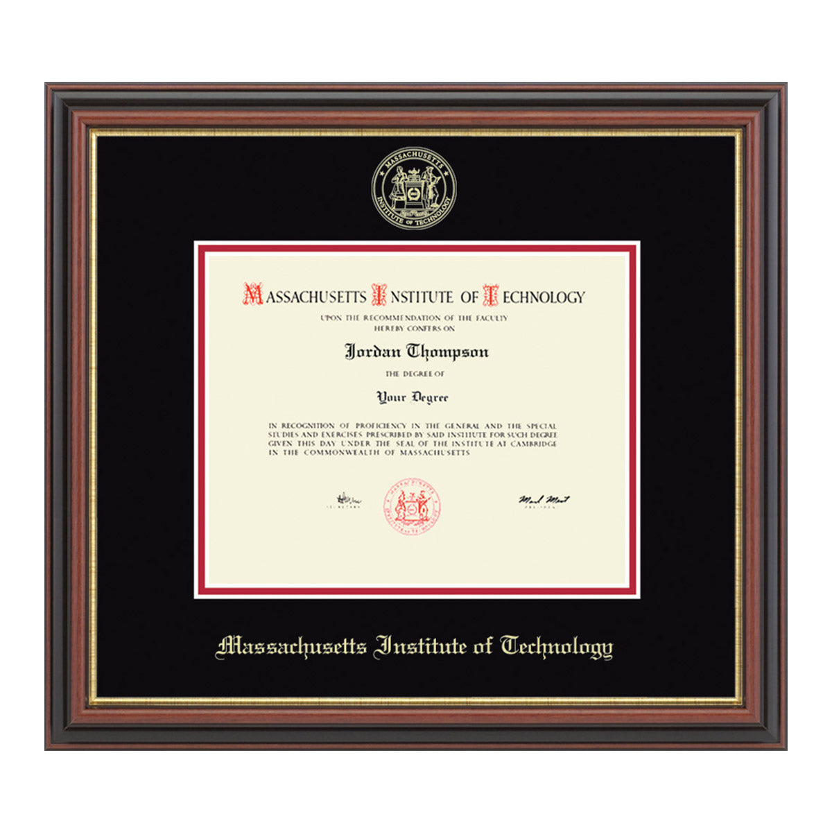 MIT Gold Embossed Diploma Frame in Gallery or Regency Gold with Black ...